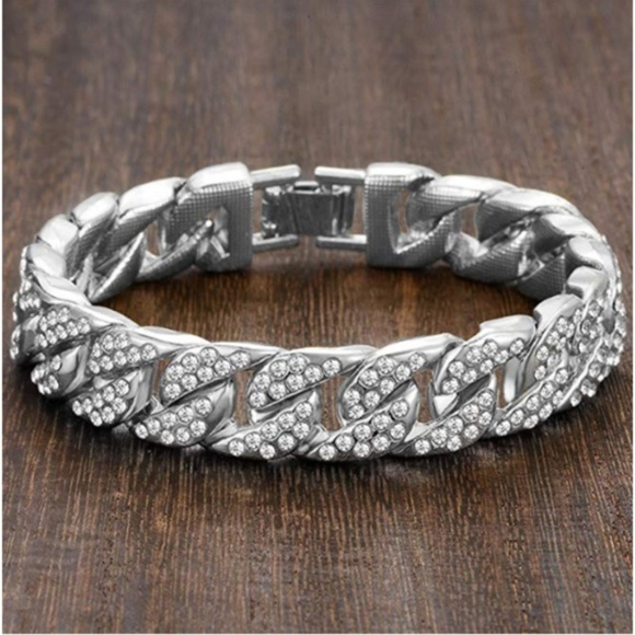 Accessories | New Mens Curb Cuban Silver Wrist Chain | Poshmark